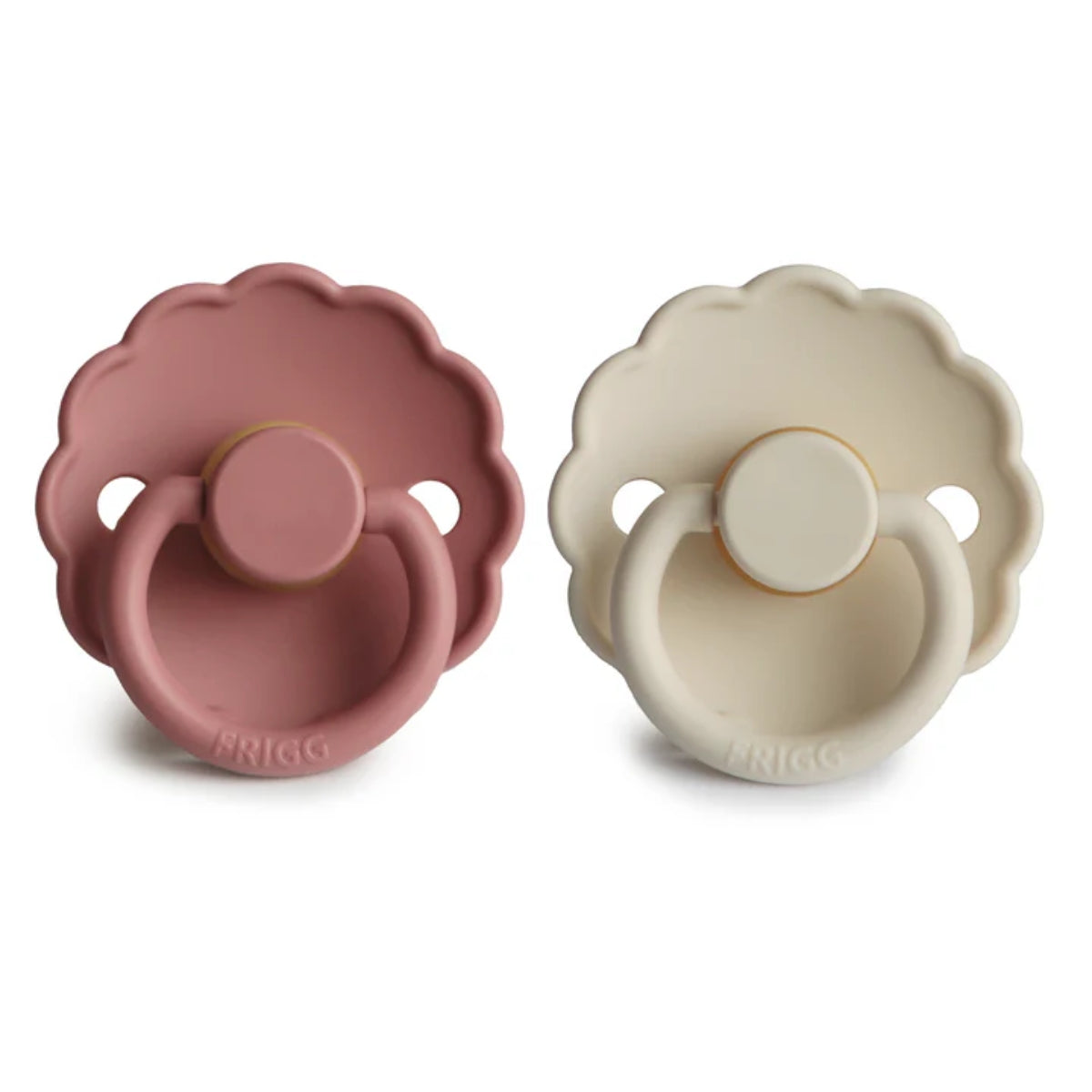 Mushie Frigg Daisy Natural Rubber Pacifier 2 pack - Powder Blush/Cream ...